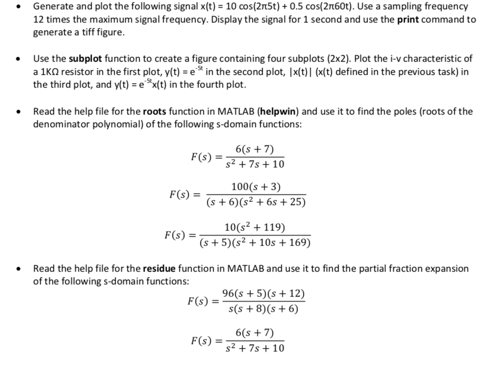 Solved Generate and plot the following signal x(t) = 10 | Chegg.com