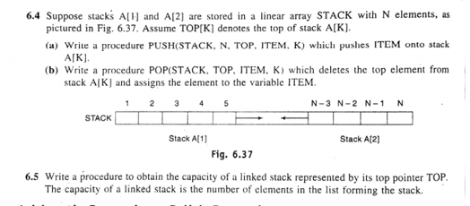 Solved 6.4 Suppose stacks Alu and A[2] are stored in a | Chegg.com