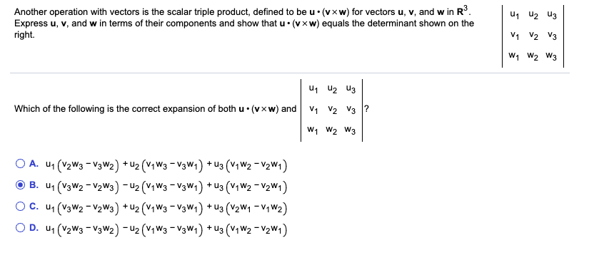Solved un uz uz Another operation with vectors is the scalar | Chegg.com