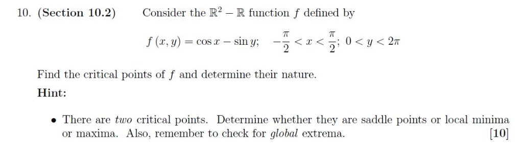 Solved 10. (Section 10.2) Consider the R2 - R function f | Chegg.com
