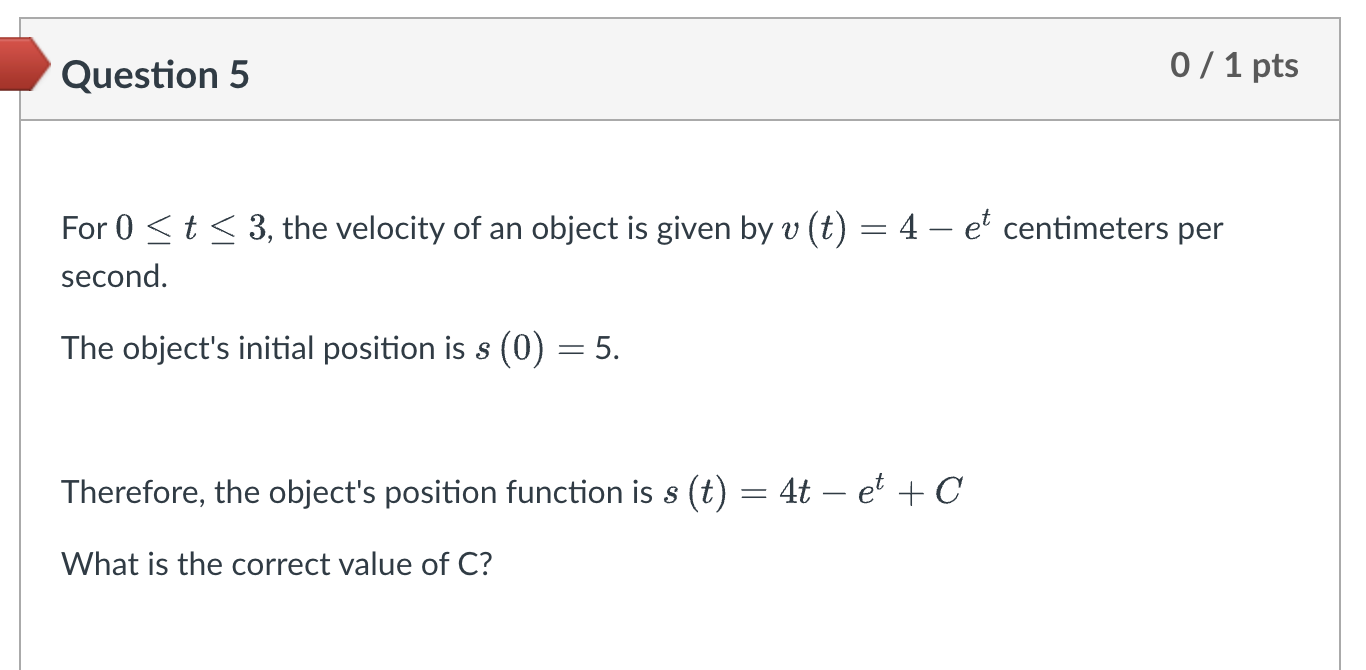 Solved For 0≤t≤3, the velocity of an object is given by | Chegg.com
