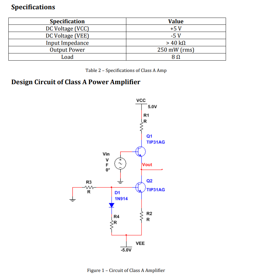 Specifications Specification DC Voltage (VCC) DC | Chegg.com