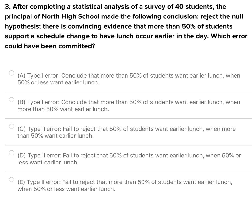 Solved 1. A Statistics class from a high school with 4,000 | Chegg.com