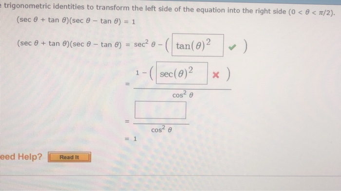 Solved trigonometric identities to transform the left side | Chegg.com