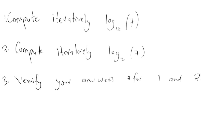 Solved 1. Compute iteratively logo (7) 2. Compute itera | Chegg.com