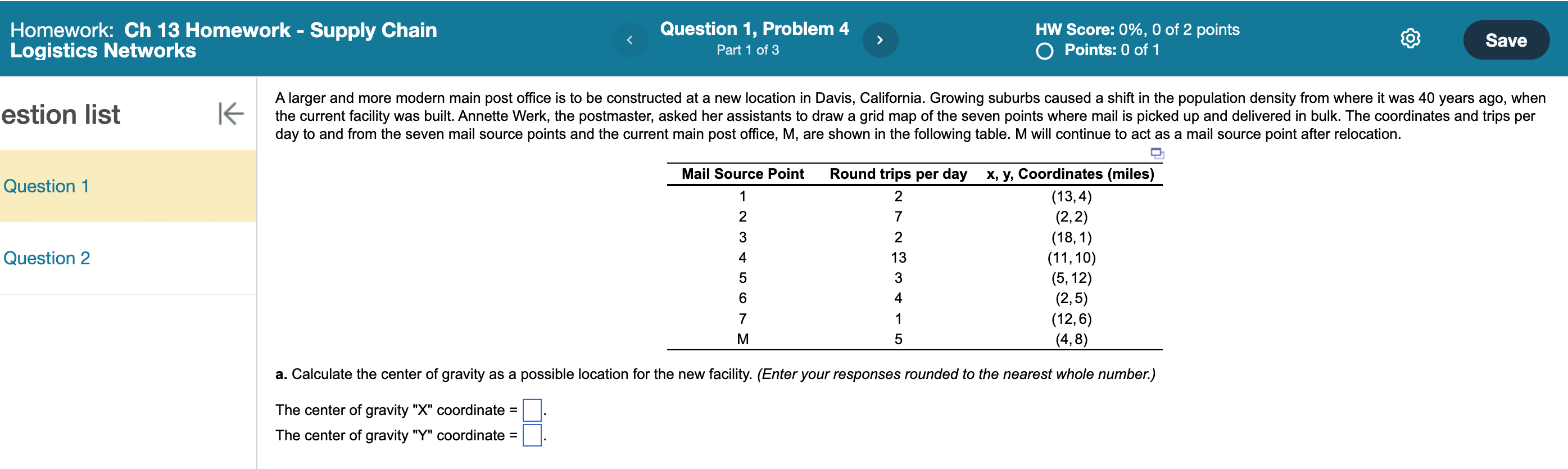 Solved b. ﻿Compare the load-distance scores for the location | Chegg.com