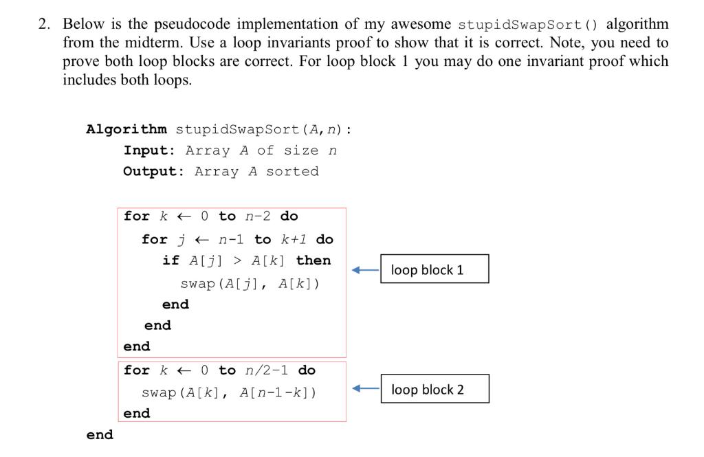 Solved 2. Below is the pseudocode implementation of my | Chegg.com