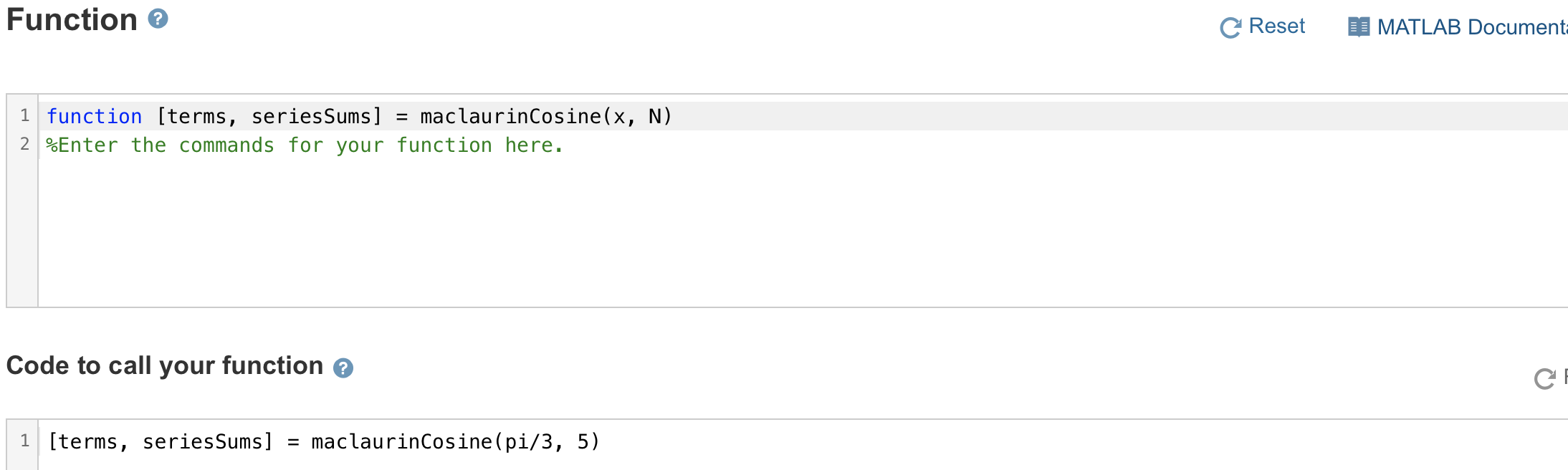 Solved MacLaurin Series for Cosine (loop and vectors) O | Chegg.com