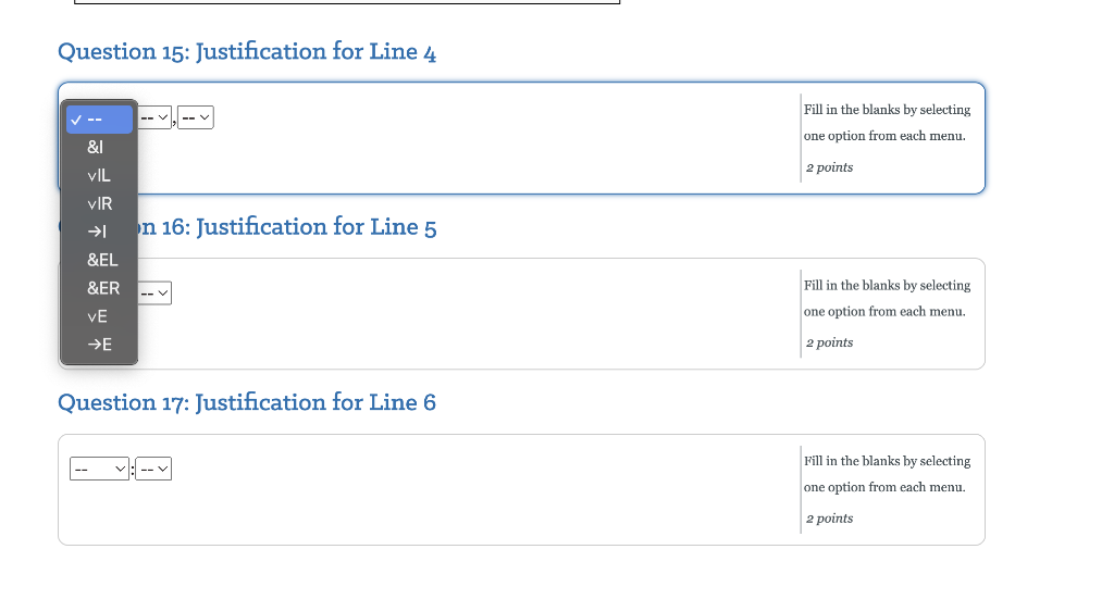 Complete each of the following derivations by filling | Chegg.com