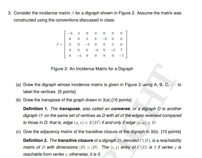 Solved 3a and 3b use the matrix above it in this post.... | Chegg.com