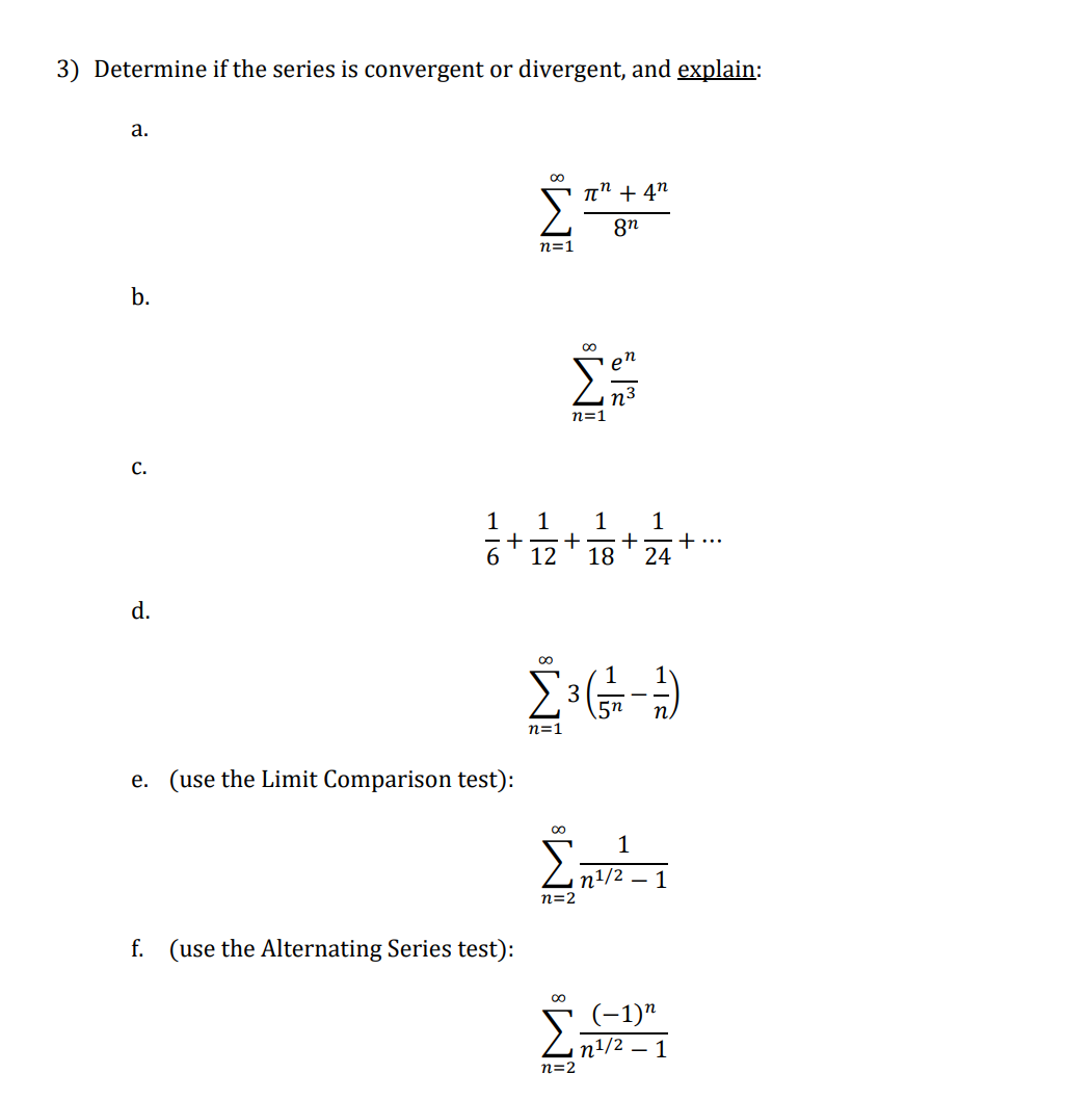 Solved 3 Determine If The Series Is Convergent Or Chegg