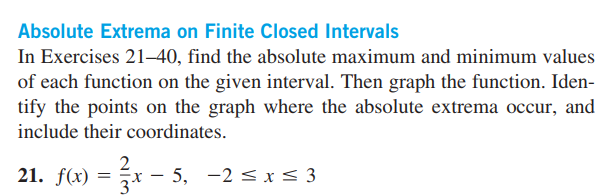 Solved Absolute Extrema on Finite Closed IntervalsIn | Chegg.com