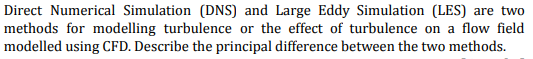 Solved Direct Numerical Simulation (DNS) and Large Eddy | Chegg.com