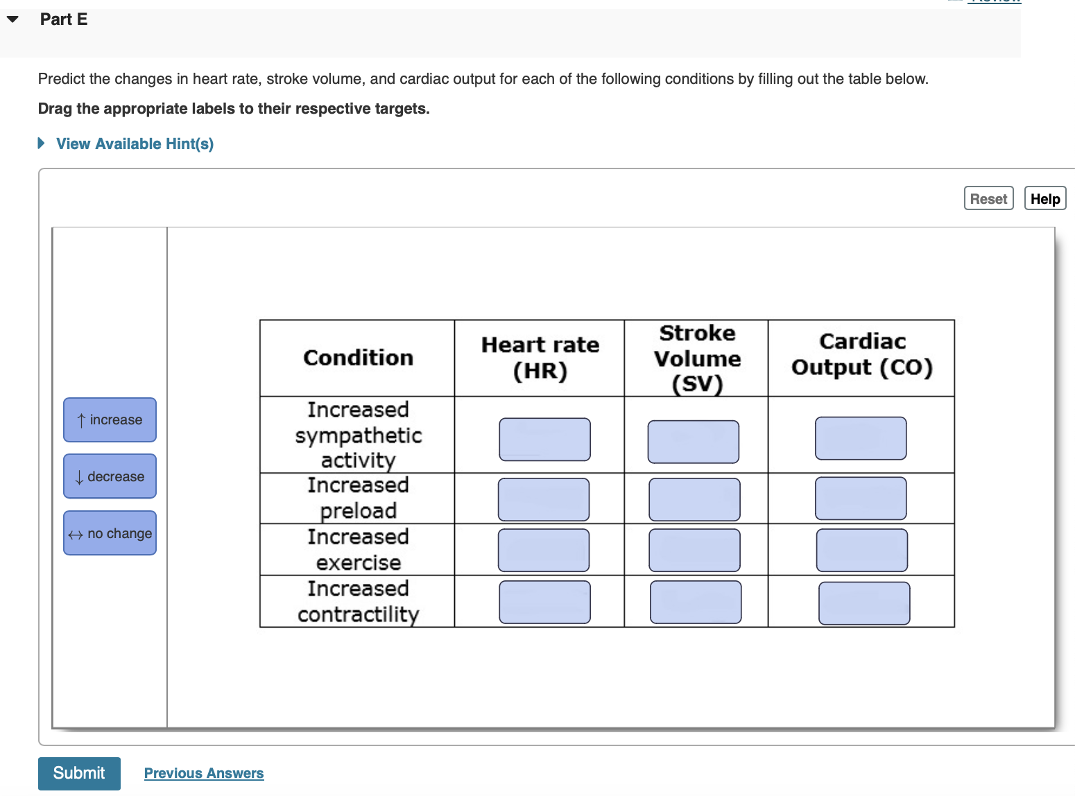 Solved Part EPredict the changes in heart rate, stroke | Chegg.com