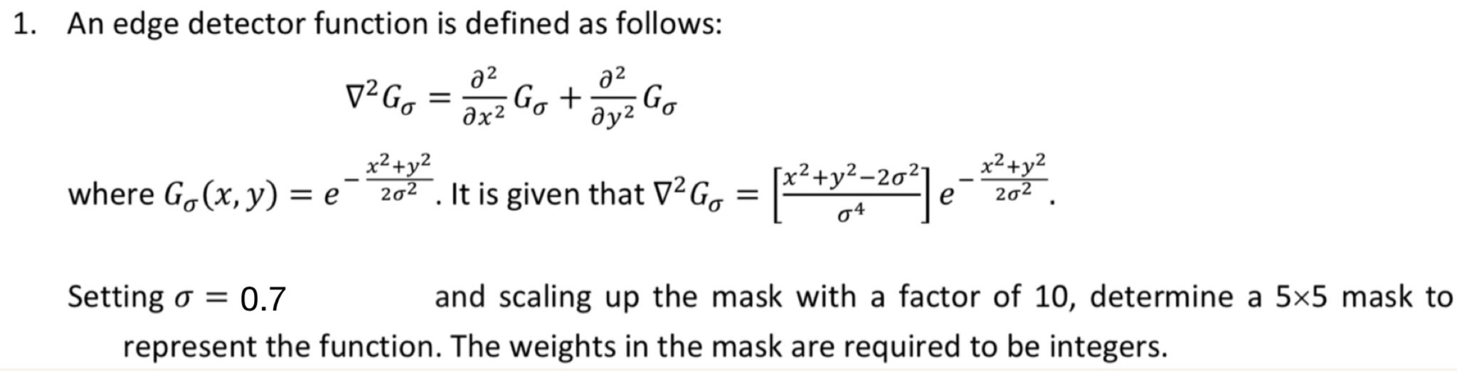 Solved An edge detector function is defined as | Chegg.com