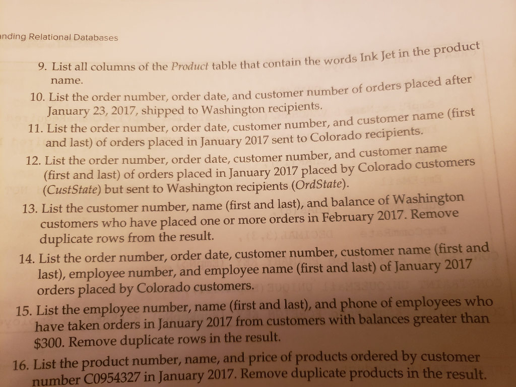 Solved 10-15 CREATE TABLE Customer ( CustNo | Chegg.com