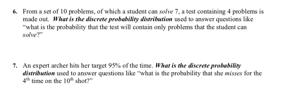Solved Part 1: Be able to identify what Discrete Probability | Chegg.com