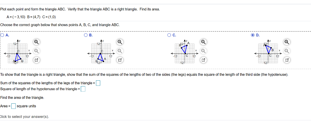 Solved Plot Each Point And Form The Triangle Abc Verify