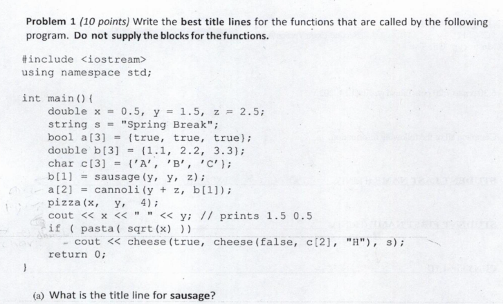 Solved B) title line for cannoli? C) title line for | Chegg.com