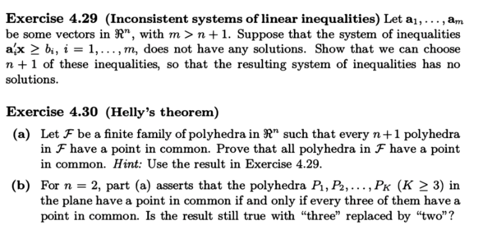 Solved Exercise 4.29 (Inconsistent systems of linear | Chegg.com