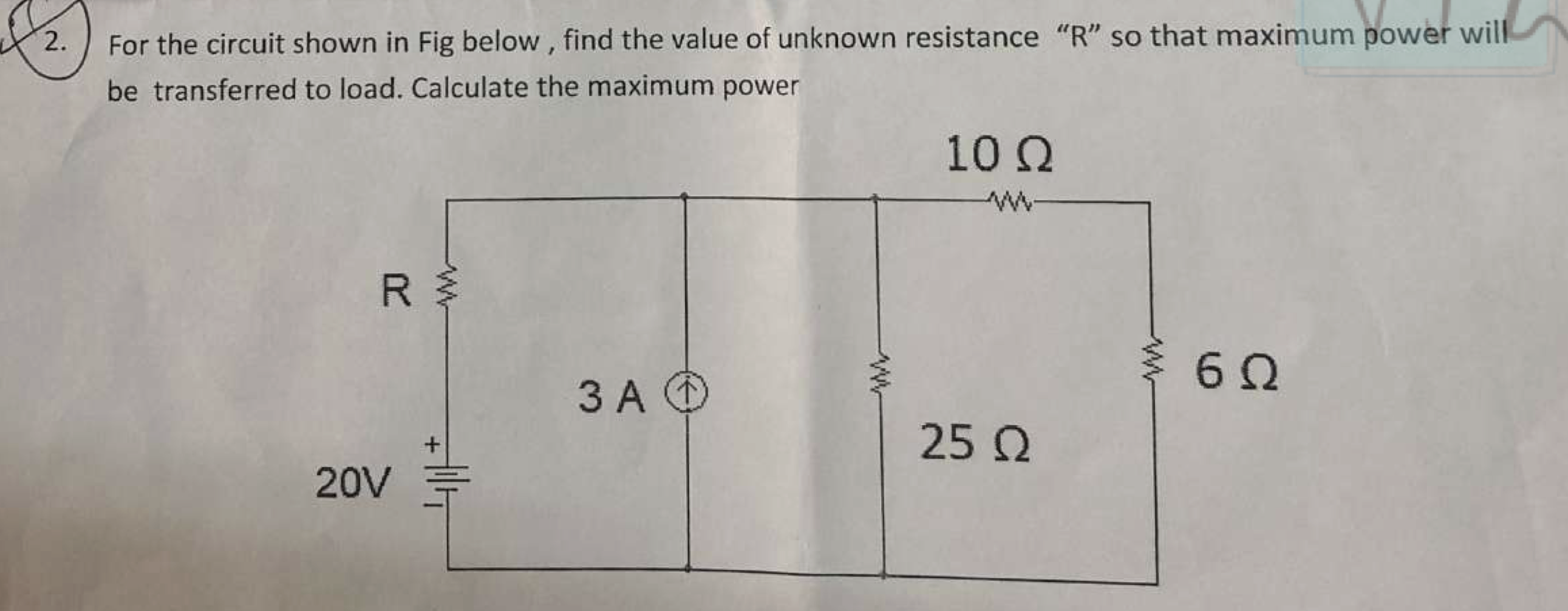 Solved 2. ﻿For the circuit shown in Fig below, find the | Chegg.com
