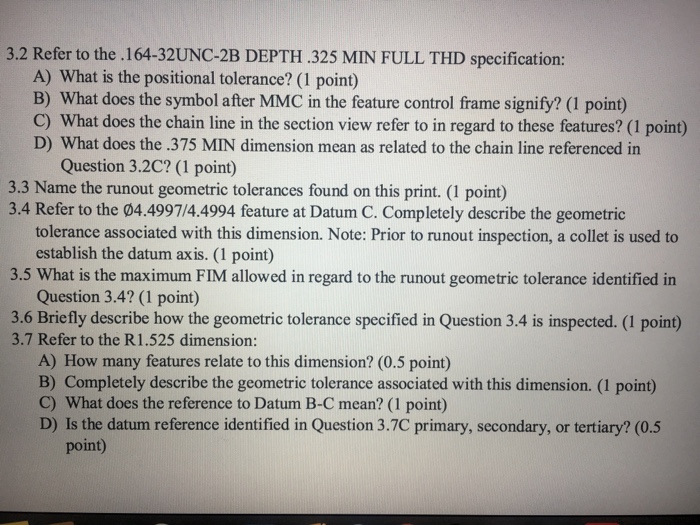 Solved X 375 MN S UNTOLERANCED DIMONSIONS LOCATING TRUE | Chegg.com