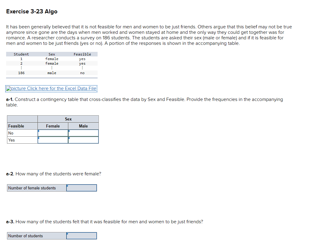 Solved Exercise 3-23 Algo It has been generally believed | Chegg.com