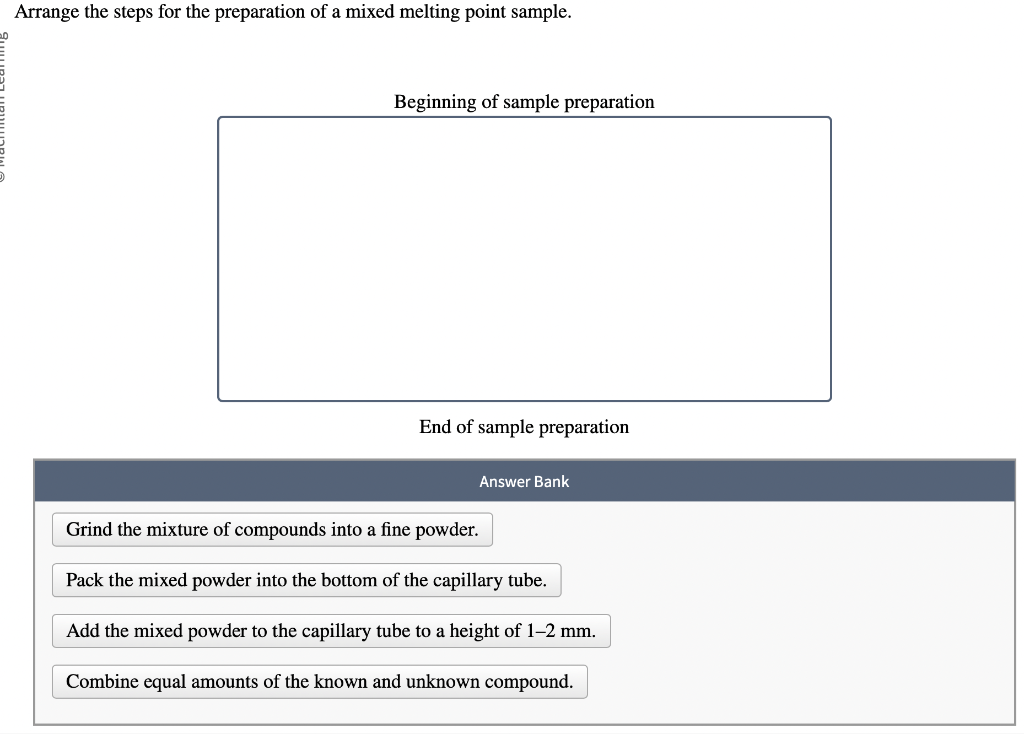 Solved Arrange the steps for the preparation of a mixed | Chegg.com