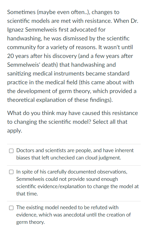 Solved 1) Can you think of an example where a scientific | Chegg.com