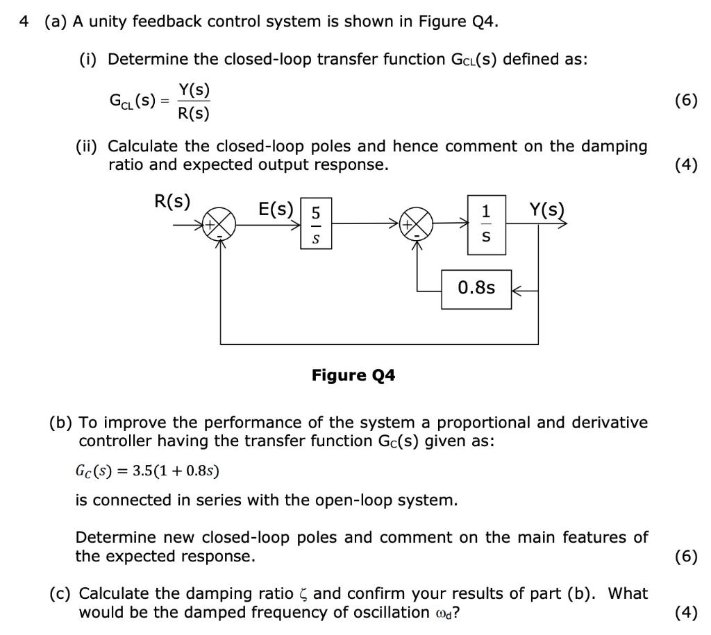 Solved GCL(s)=R(s)Y(s) (ii) Calculate the closed-loop poles | Chegg.com