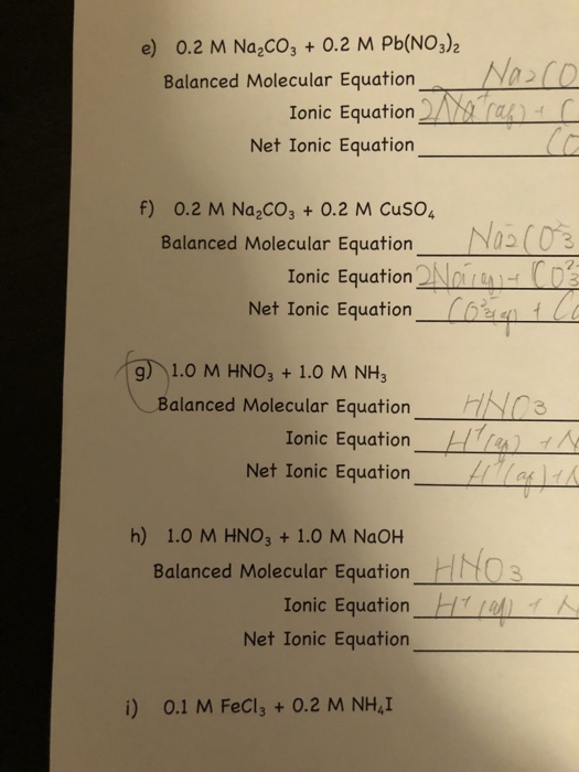 Solved unoletld compo a) 0.2 M Na2CO3 +1.0 M HNO Balanced | Chegg.com