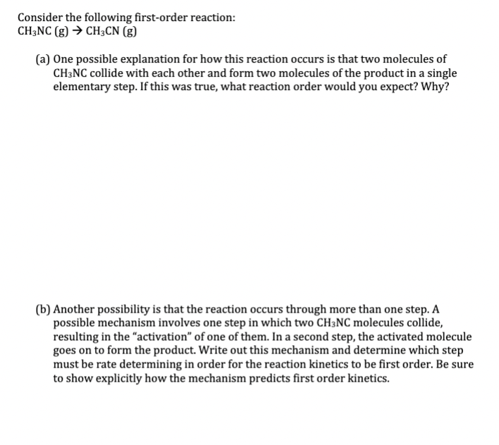 Solved Consider the following first-order reaction: | Chegg.com