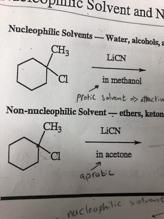 Solved lic Solvent and N Nucleophilic Solvents -Water, | Chegg.com