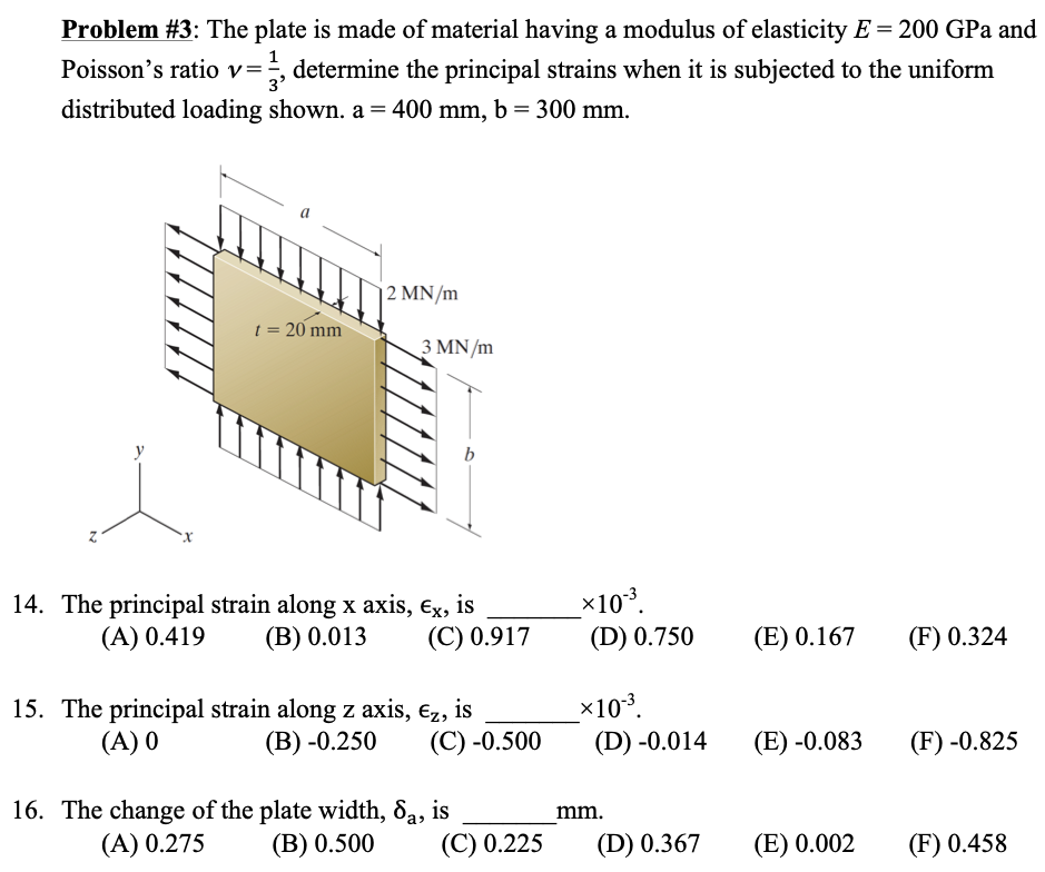 Solved Problem #3: The plate is made of material having a | Chegg.com