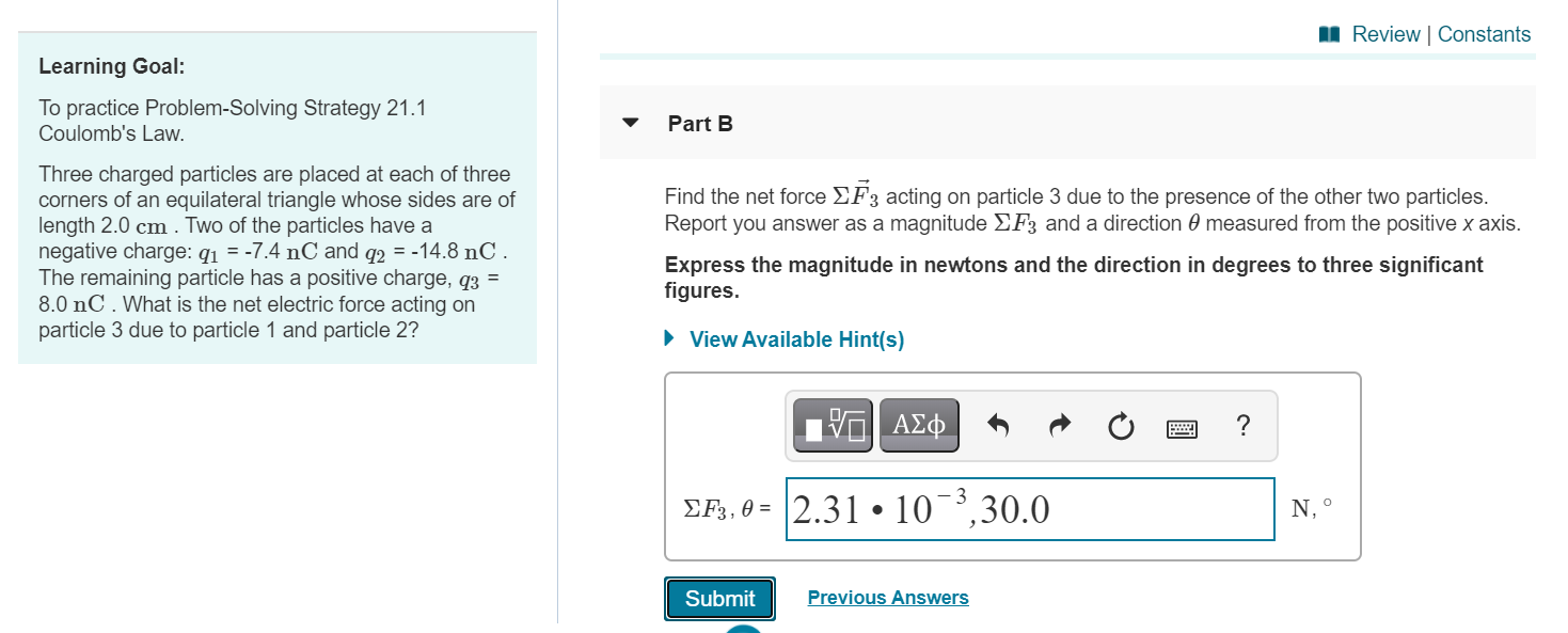 Solved n Review Constants Learning Goal: To practice | Chegg.com