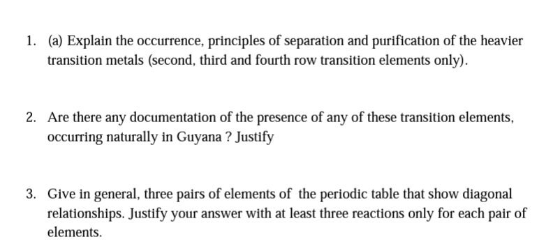 Solved 1. (a) Explain the occurrence, principles of | Chegg.com