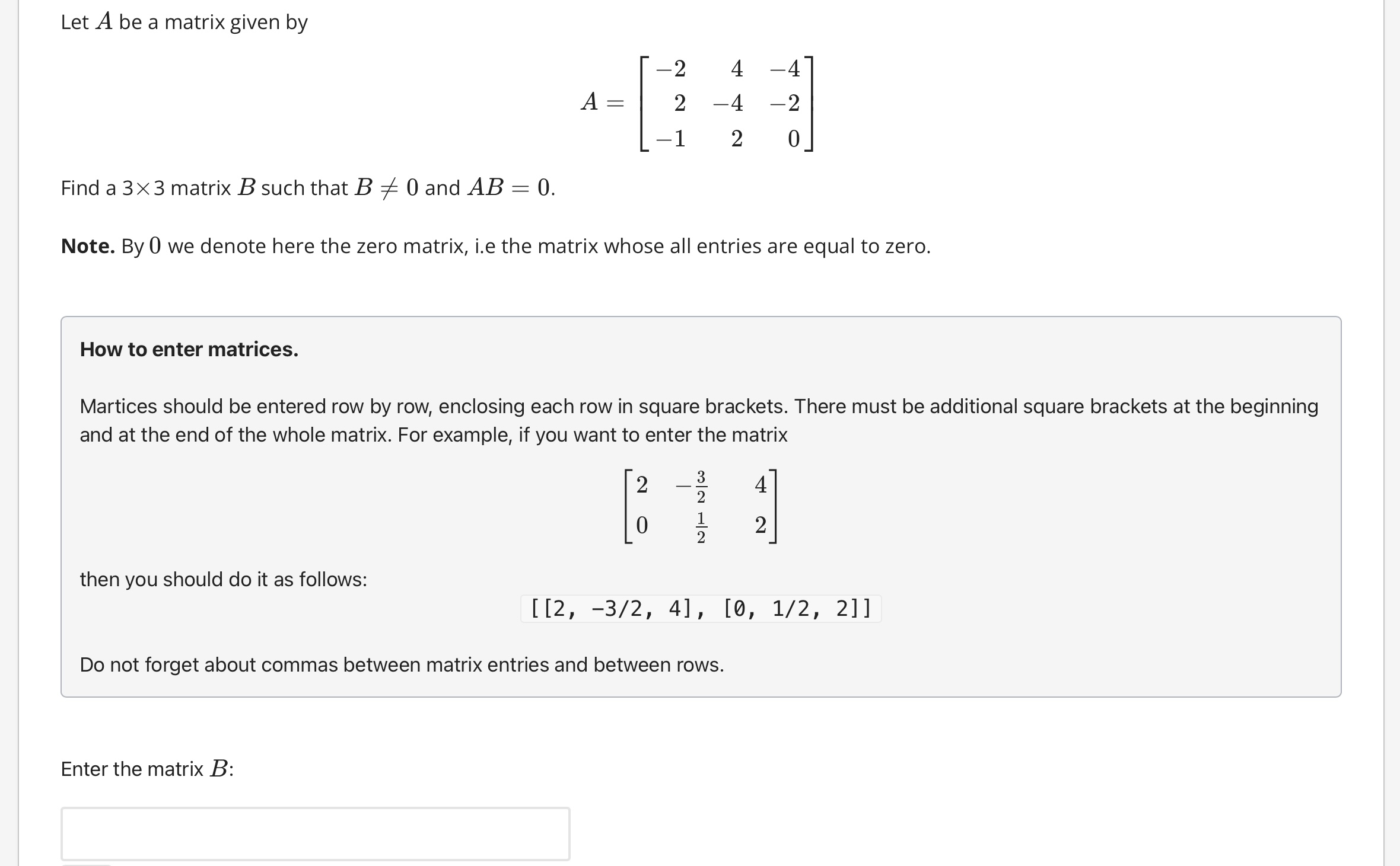 Solved Let A be a matrix given by A=⎣⎡−22−14−42−4−20⎦⎤ Find | Chegg.com