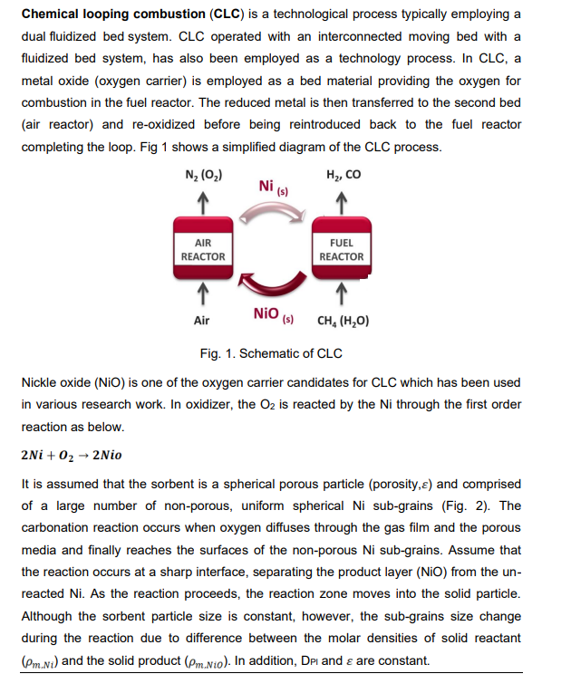 Chemical looping combustion (CLC) is a technological | Chegg.com