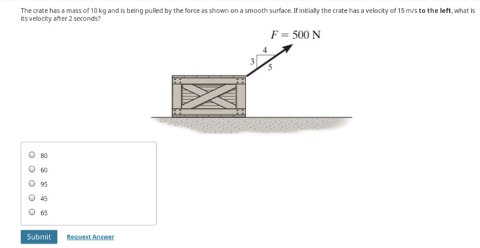 Solved The crate has a mass of 10 kg and is being pulled by | Chegg.com