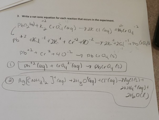 Solved Write a net ionic equation for each reaction that | Chegg.com