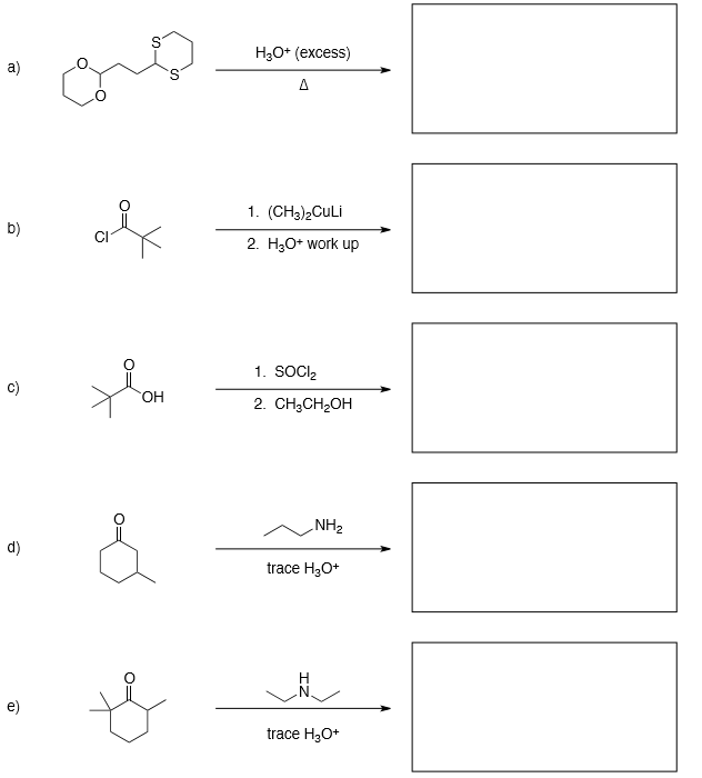Solved H3O+ (excess) a) b) 1. (CH3)2CuLi 2. H3O+ work up | Chegg.com