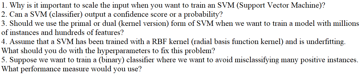 Solved Questions from Machine learning: SVM - Support Vector | Chegg.com