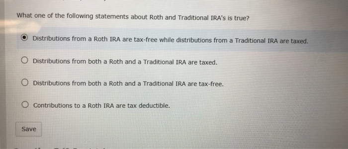 Solved What one of the following statements about Roth and | Chegg.com