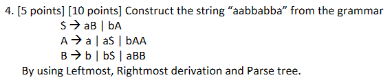 Solved 3. [5 points] Verify if the string "aabbaabbaa" | Chegg.com