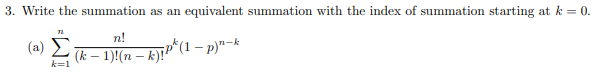 Solved 3. Write the summation as an equivalent summation | Chegg.com