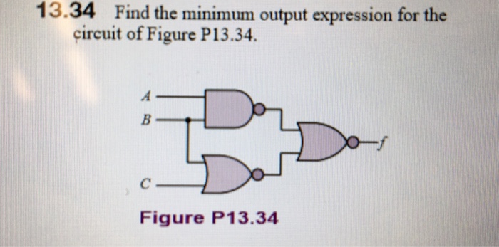 Solved 13.34 Find the minimum output expression for the | Chegg.com
