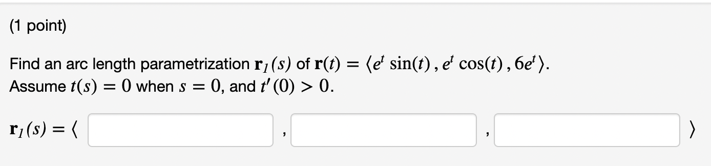 Solved Find an arc length parametrization r1(s) of | Chegg.com