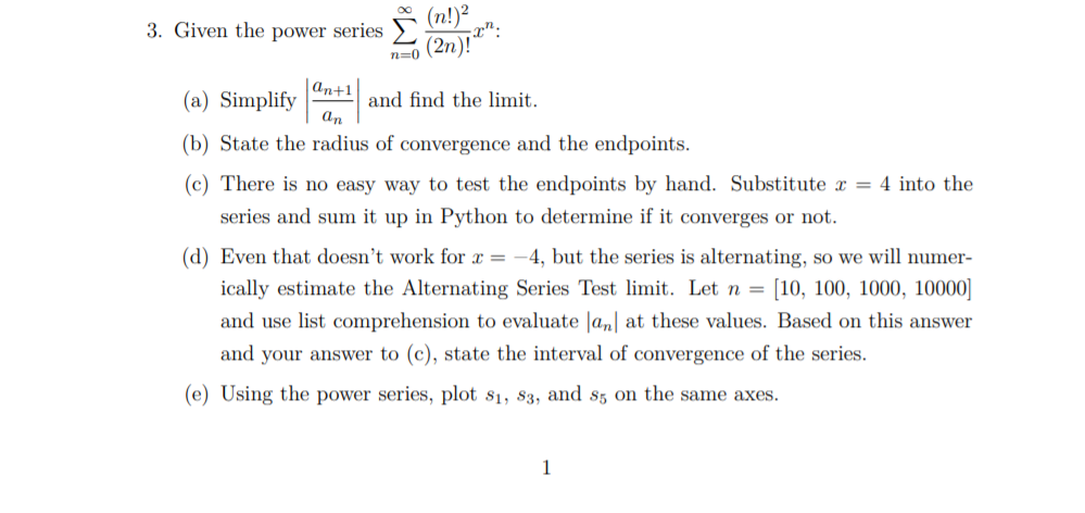 In python 3; Only need D & E 3. Given the power | Chegg.com
