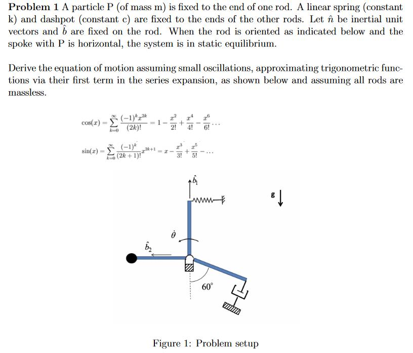 Solved Problem 1 A particle P (of mass m) is fixed to the | Chegg.com