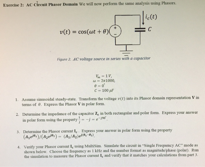 Solved Exercise 2: AC Circuit Phasor Domain We will now | Chegg.com